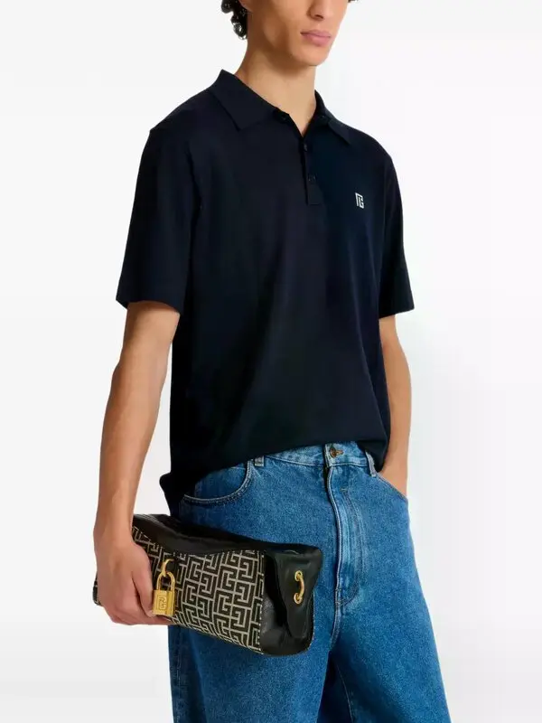 Balmain Monogram Jacquard Shoulder Bag