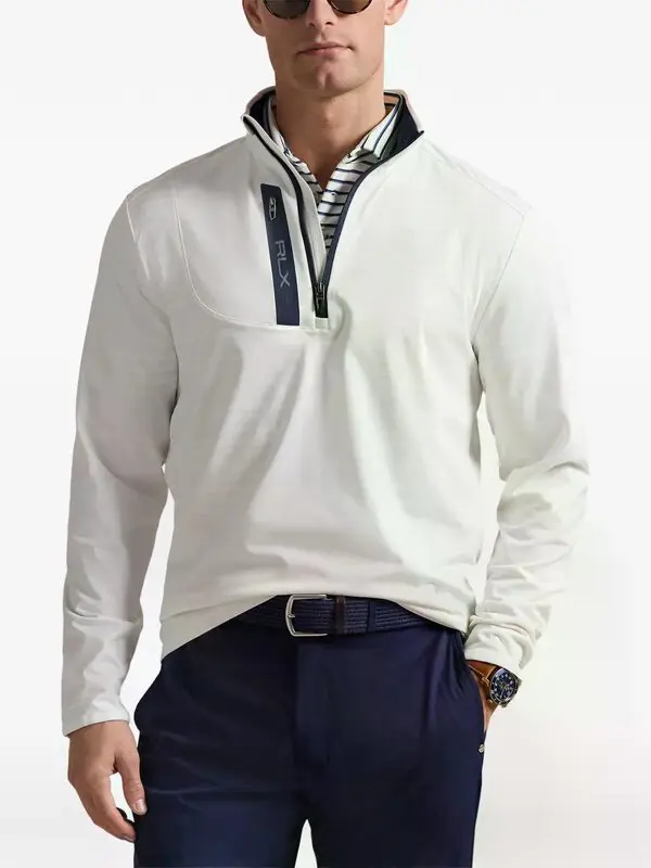 Rlx Ralph Lauren Half-zip Mock-neck Sweatshirt - White