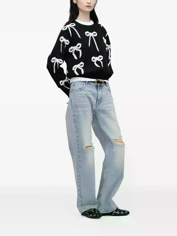 Marc Jacobs Bow Print Jacquard Knit Sweater