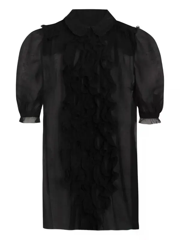 Dolce & Gabbana Ruffled Collared Blouse - Black