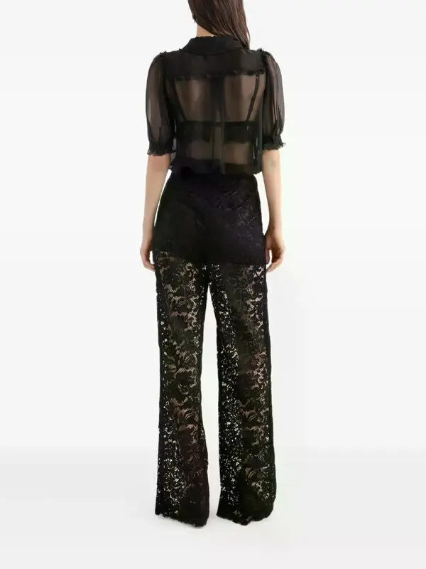 Dolce & Gabbana Ruffled Collared Blouse - Black
