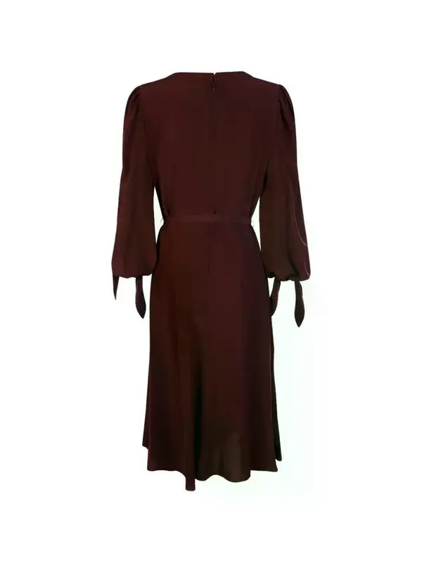 Chloé Flared Midi Dress With Tied Cuffs