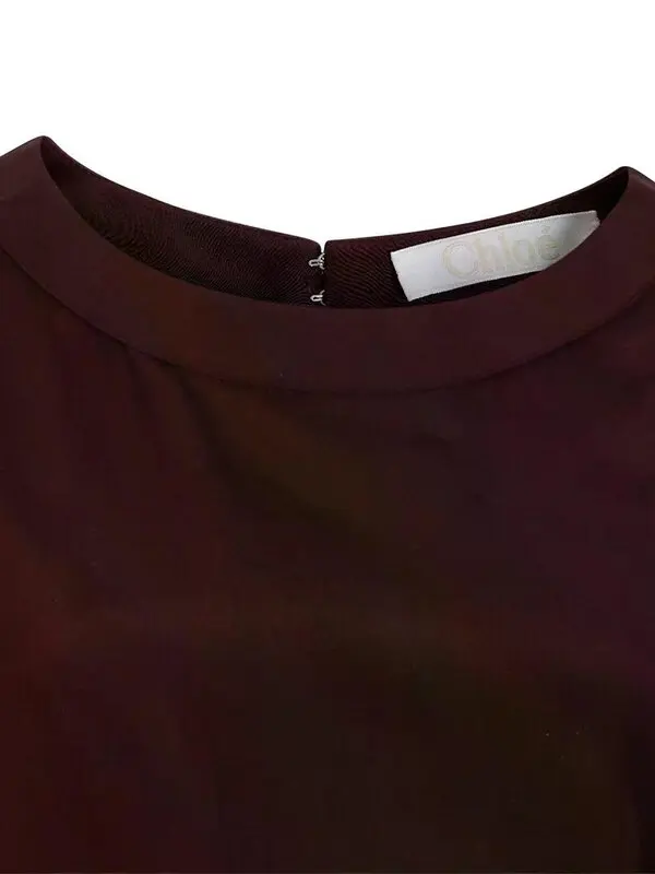 Chloé Flared Midi Dress With Tied Cuffs