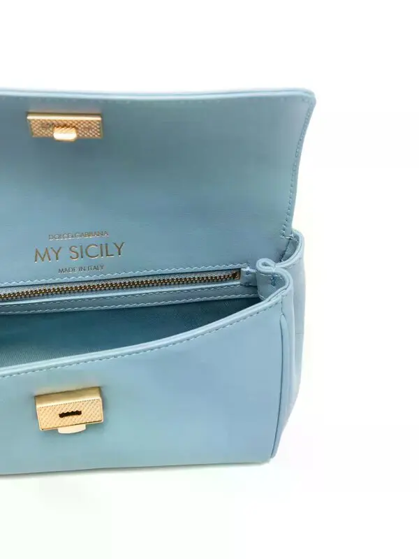 Dolce & Gabbana Mini Sicily Leather Tote Bag - Blue