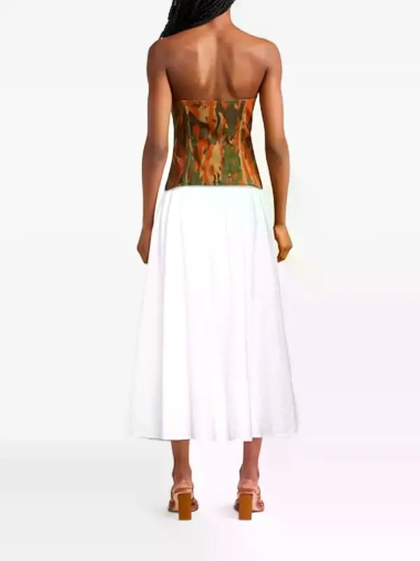 MSGM Mid Skirt With Ruffle Detail - White