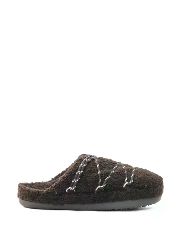 Moon Boot Teddy Detail Slip-on Slippers - Brown