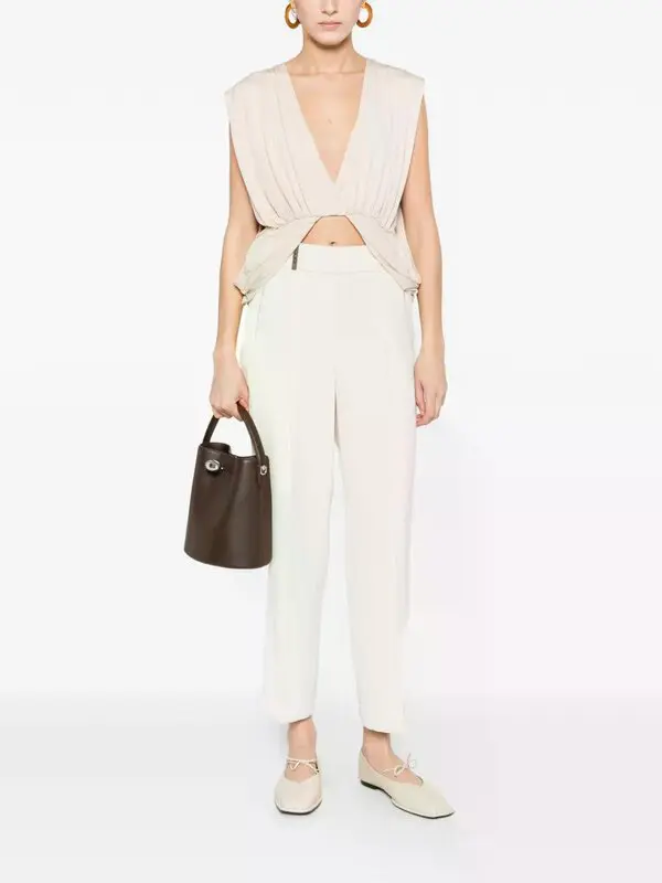 Peserico Pinstriped Pleated Trousers - Neutrals