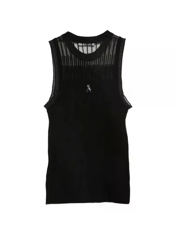 Patrizia Pepe Sheer Panel Knit Top
