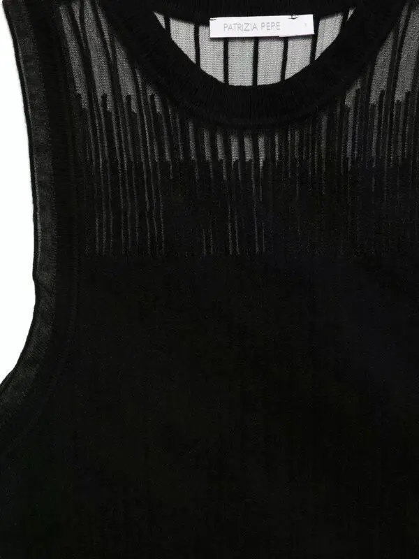 Patrizia Pepe Sheer Panel Knit Top