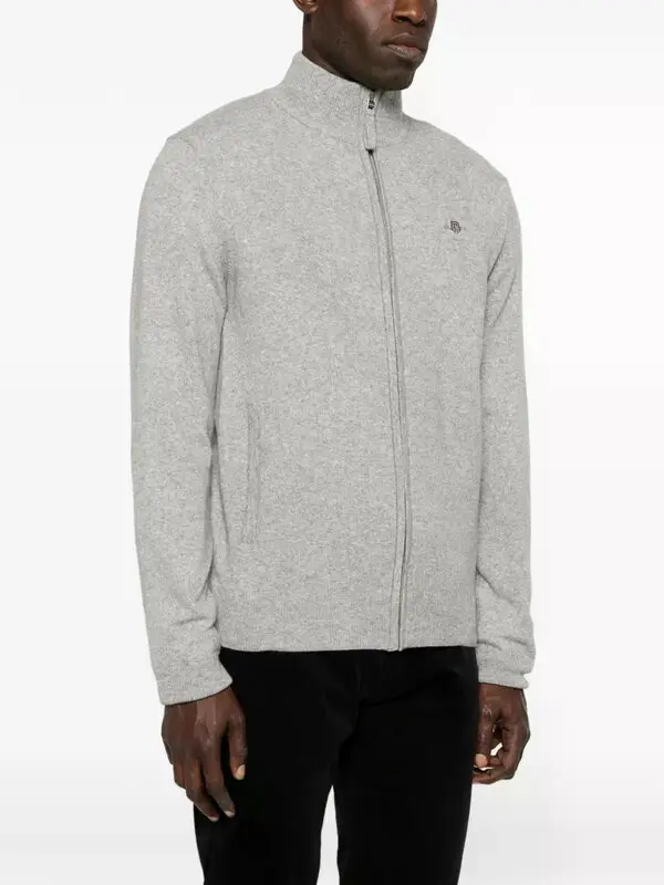 Gant Zip-up Ribbed Cardigan