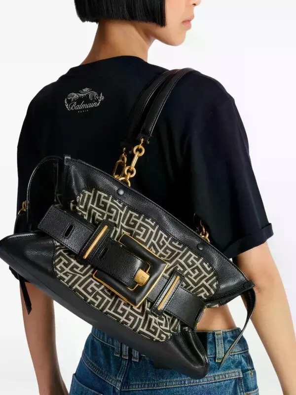 Balmain Anthem Monogram Jacquard Tote