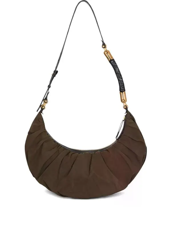 Balmain Eben Ruched Shoulder Bag - Brown
