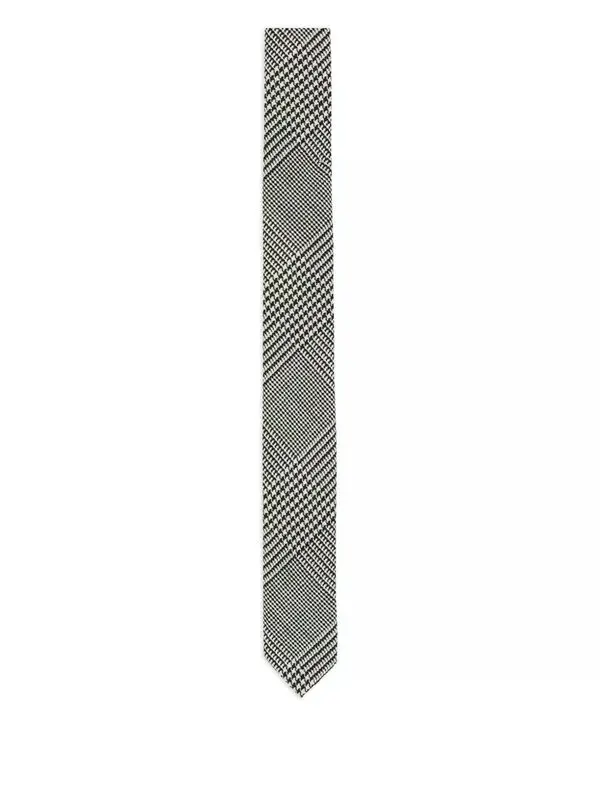 Balmain Prince Of Wales Print Neck Tie - White