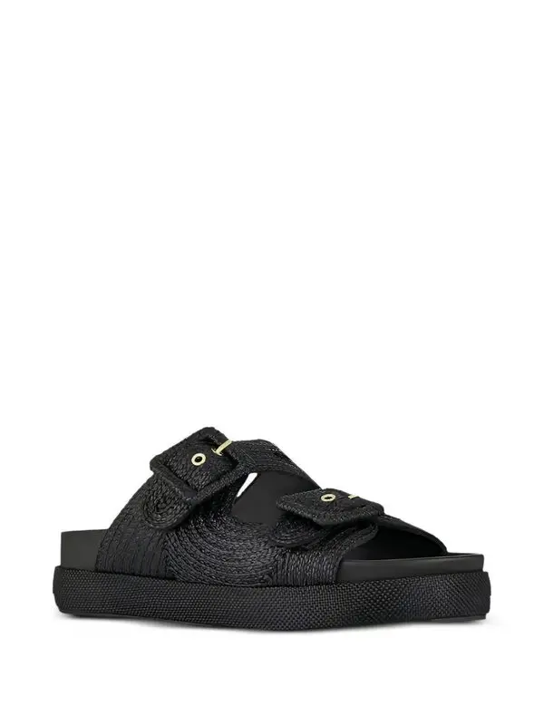 AQUAZZURA Woven Platform Slides