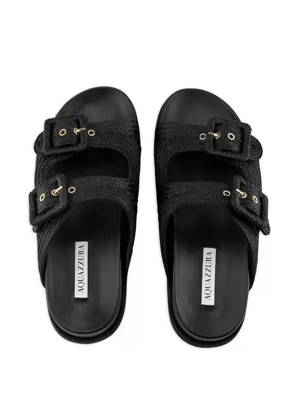AQUAZZURA Woven Platform Slides