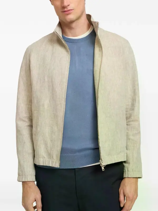 YVES SALOMON Zip-up Linen Jacket