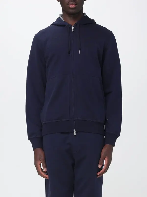 Brunello Cucinelli Full Zip Hoodie - Blue