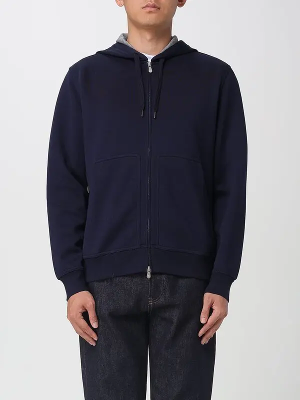 Brunello Cucinelli Full Zip Hoodie - Cobalt