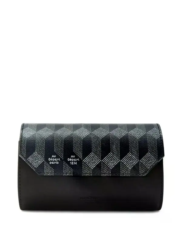 AU DEPART Geometric-print Watch Box - Black