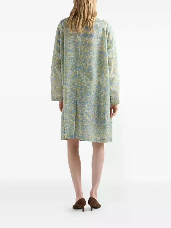 Prada Re-nylon Floral Print Raincoat - Blue