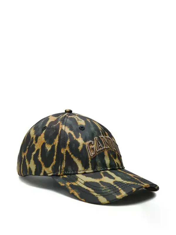 GANNI Printed Nylon Baseball Cap - Green