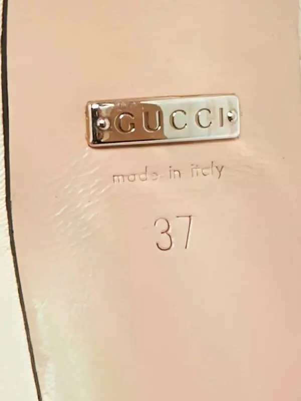Gucci Gg Cream Platform Leather Sandals