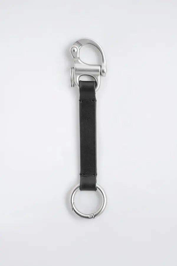 Cos Double-ended Leather Lanyard - Black