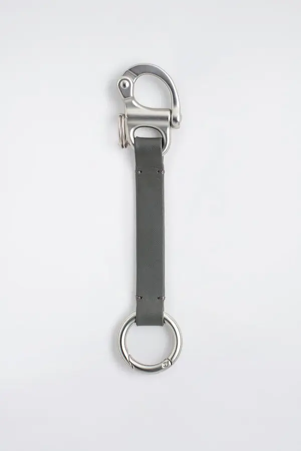 Cos Double-ended Leather Lanyard - Gray