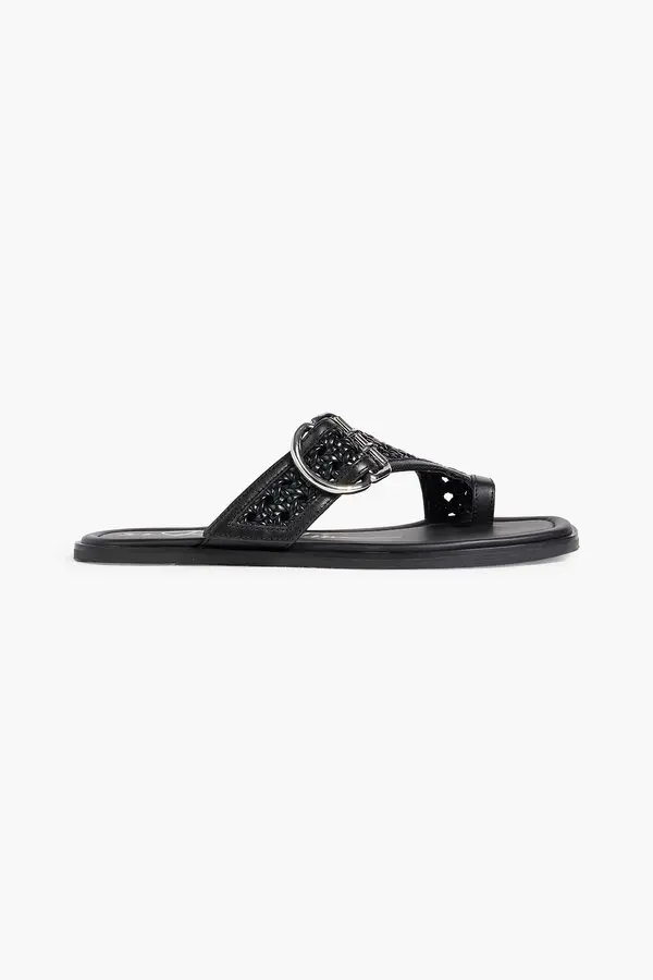 3.1 Phillip Lim Z-strap Macramé Leather Sandals - Black