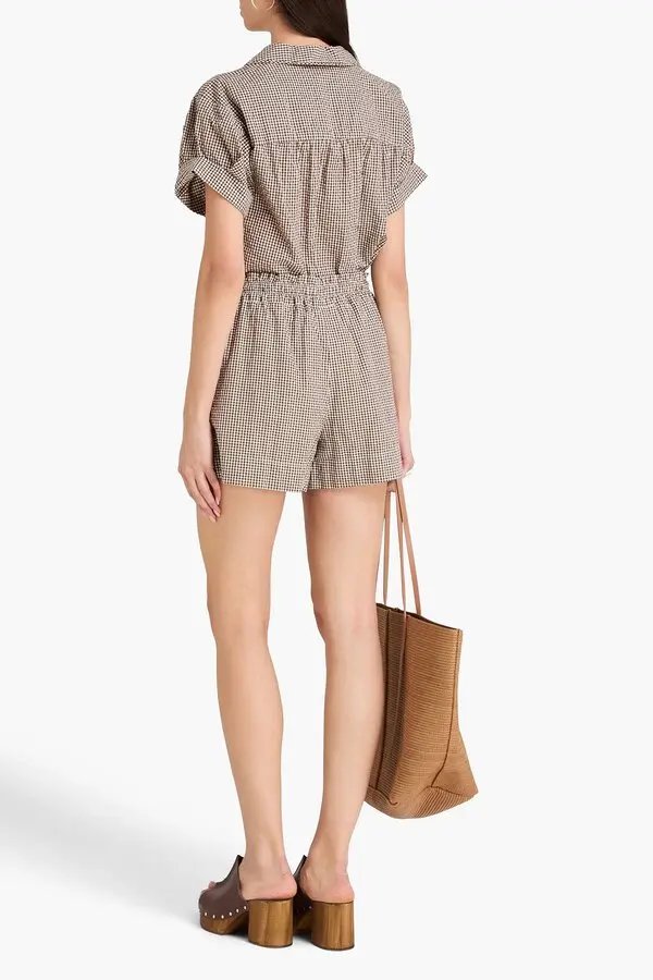 Veronica Beard Ilene Gingham Seersucker Shirt