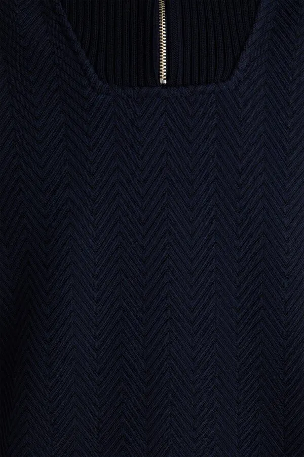 Missoni Cotton-terry And Jacquard-knit Half-zip Sweater