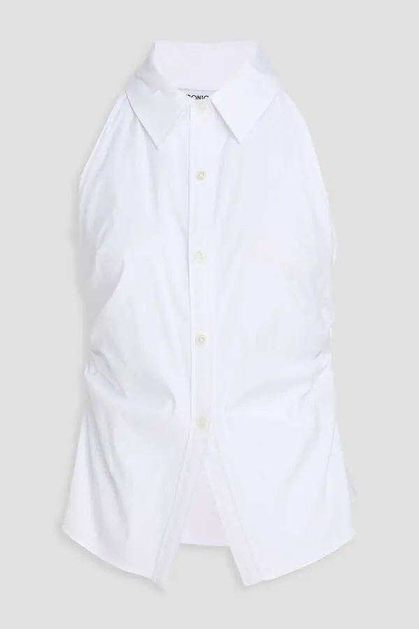 Veronica Beard Regina Stretch-cotton Poplin Shirt - White