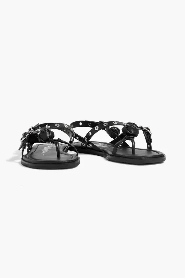 3.1 Phillip Lim Knotted Leather Slingback Sandals - Black