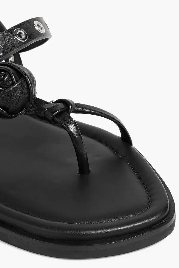 3.1 Phillip Lim Knotted Leather Slingback Sandals - Black