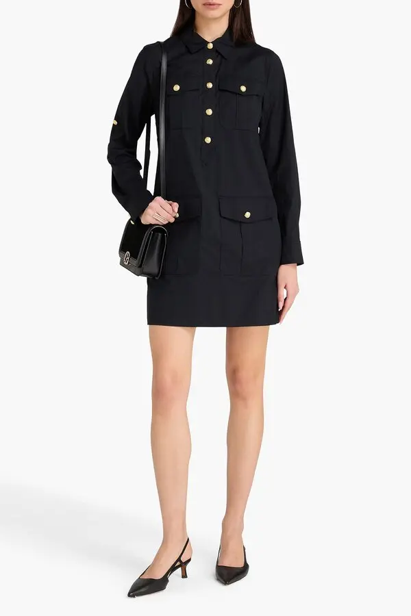 Veronica Beard Saude Cotton-blend Mini Shirt Dress - Black