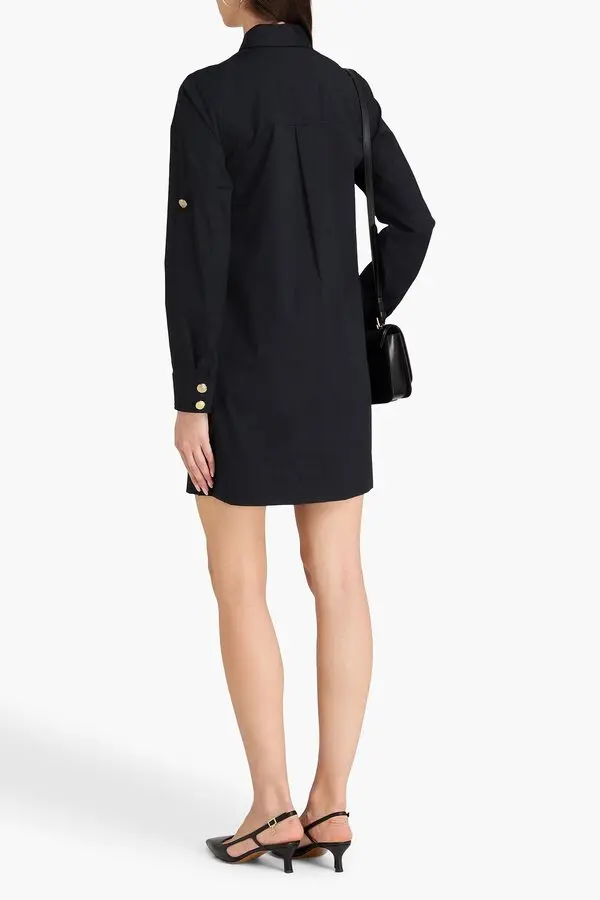 Veronica Beard Saude Cotton-blend Mini Shirt Dress - Black