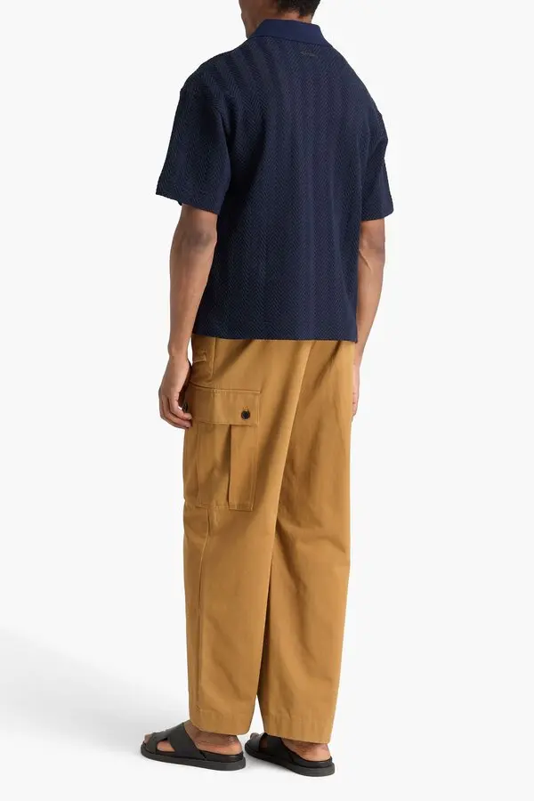 Missoni Jacquardknit Cottonblend Polo Shirt - Navy