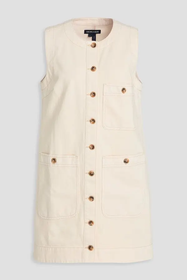 Veronica Beard Oakley Denim Mini Dress - Ecru