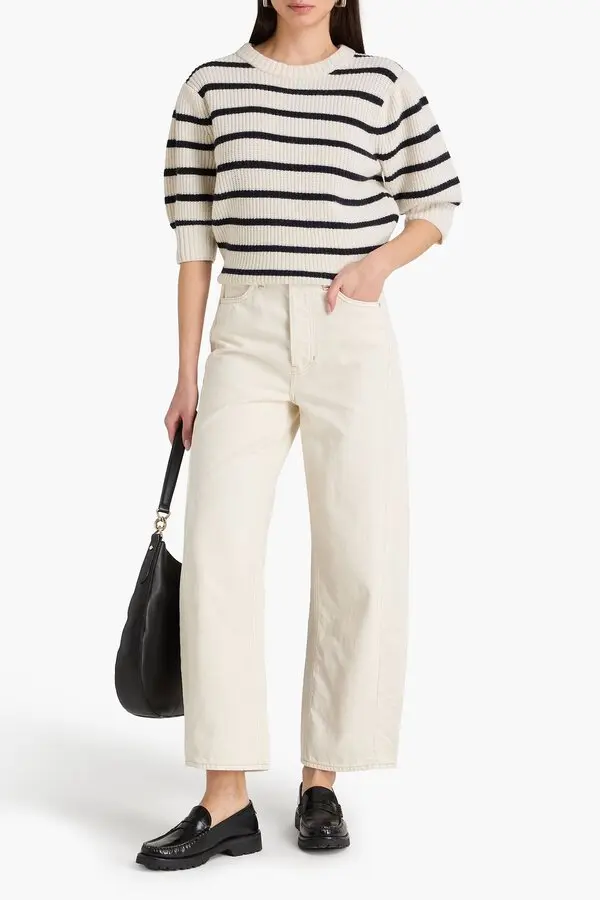 Veronica Beard Ryder High-rise Tapered Jeans - Ecru