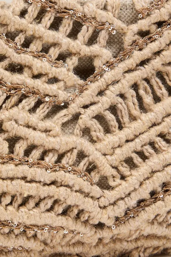 Brunello Cucinelli Crochet Shoulder Bag With Fringe