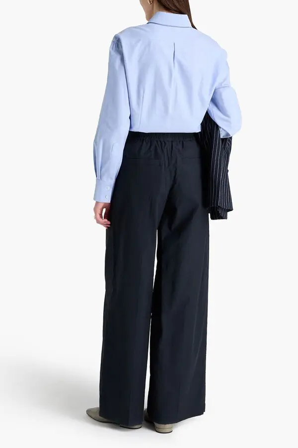 Brunello Cucinelli Pleated Wide-leg Cotton-blend Pants