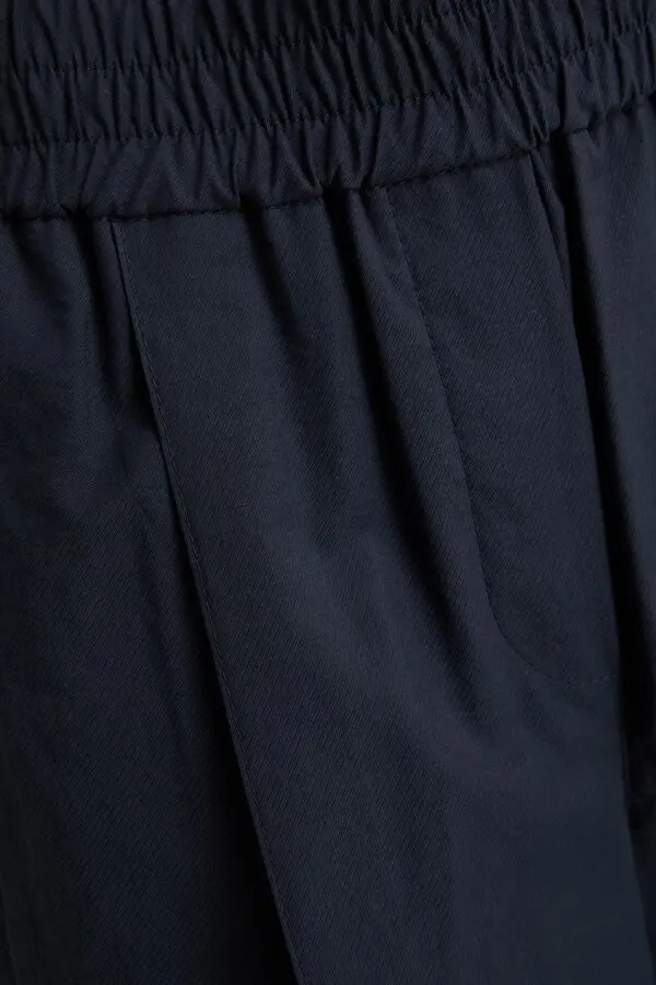 Brunello Cucinelli Pleated Wide-leg Cotton-blend Pants