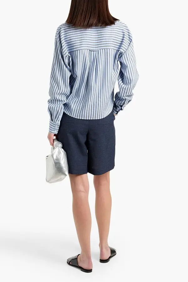Veronica Beard Khai Embroidered Oxford Top