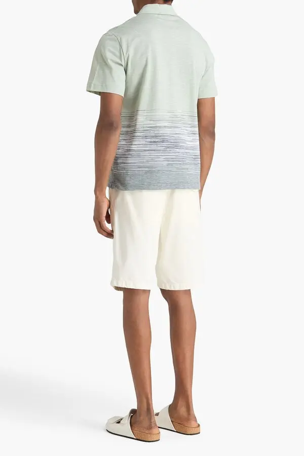 Missoni Cotton And Linenblend Polo Shirt - Light Green