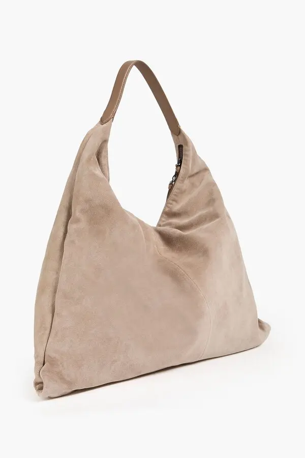 Brunello Cucinelli Suede Tote - Stone