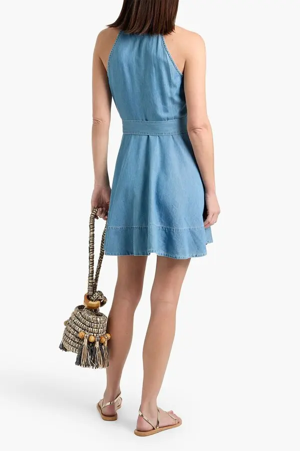 Veronica Beard Beau Belted Mini Shirt Dress