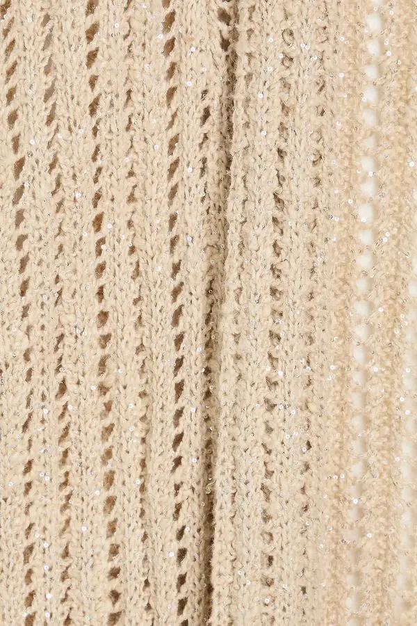 Brunello Cucinelli Sequin-embellished Open-knit Cardigan