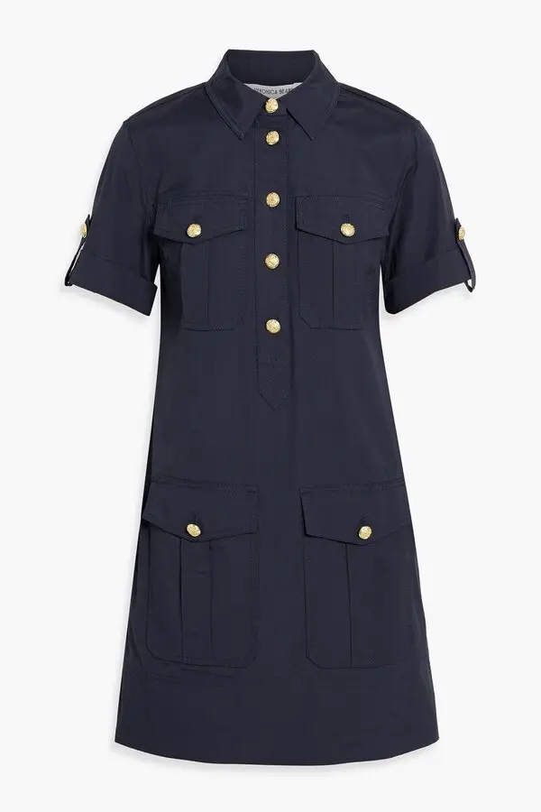 Veronica Beard Lucca Cotton-blend Poplin Mini Shirt Dress