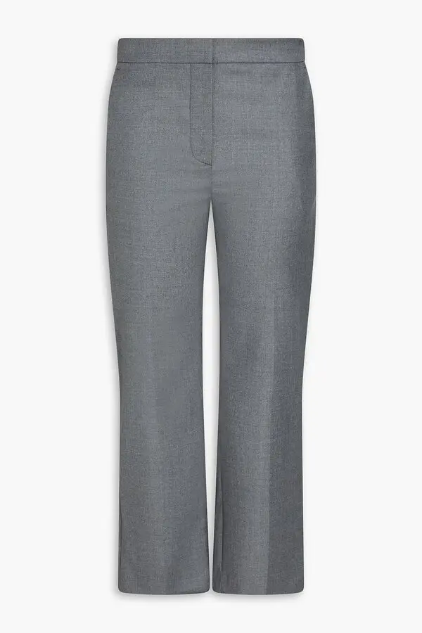 Loulou De Saison Sofe Cropped Wool-twill Straight-leg Pants - Gray