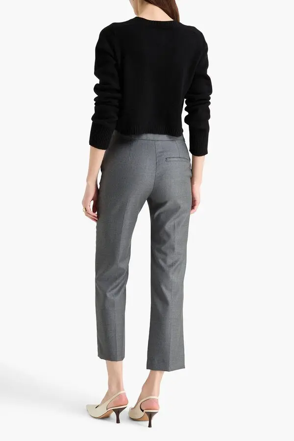 Loulou De Saison Sofe Cropped Wool-twill Straight-leg Pants - Gray